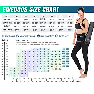 Ewedoos Womens Yoga Pants High Waisted Leggings with Pockets Workout Leggings for Women Tummy Control Compression Pants Black