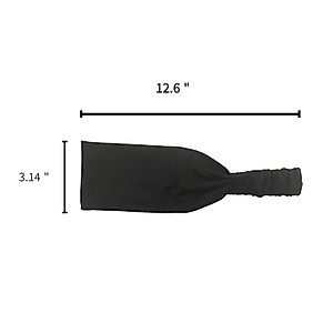 MEIW Fashion Headbands,Headband for Men , Women, Elastic Wicking Sweat Band for Workout,Yoga,Sport,Running,Training and Bike(Black)