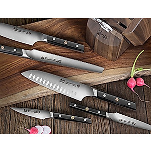 Cangshan TC Series 1021080 Swedish 14C28N Steel Forged 7-Inch Nakiri Knife and Wood Sheath Set