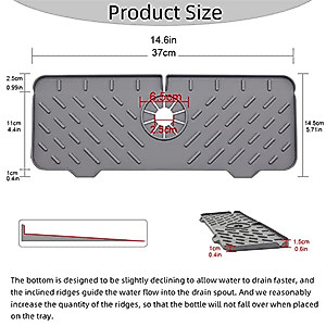 SKYXIU Silicone Faucet Handle Drip Catcher Tray,Silicone Sink Faucet Mat,Splash Catcher for Sink Faucet Behind Sink Splash Guard for Kitchen,Bathroom,and RV (White)