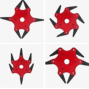 Sothread(TM) 6 Steel Blades Lawn Mower Grass Eater with Trimmer Head Brush Cutter Tool Walk-Behind Lawn Mowers Garden Clean Accessories