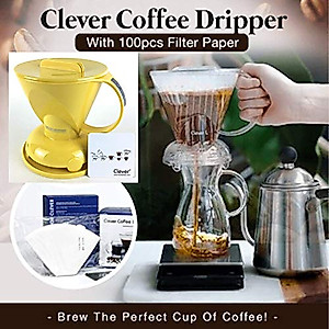 Clever NEW Yellow Coffee Dripper Coffee Maker Safe BPA Free Plastic Hassle-Free Ways Make Manual Pour Over Coffee & Cold Brew, 10 Fl Oz.