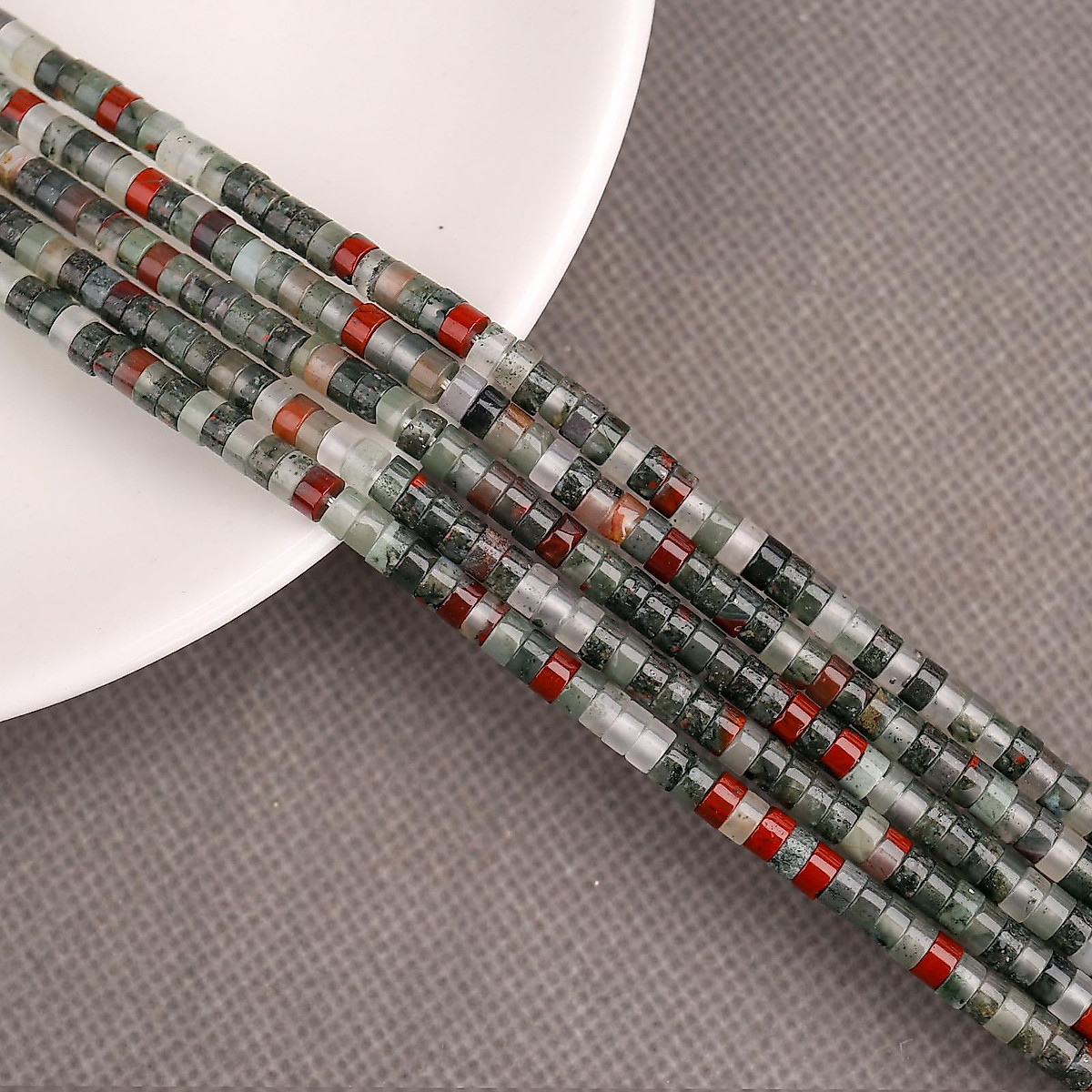 150PCs Natural Red Jasper Spacer Beads, Loose Semi Precious Flat Round Gemstone Heishi Disc Stone Beads for Beading Jewelry Making 4mm*2mm 38cm