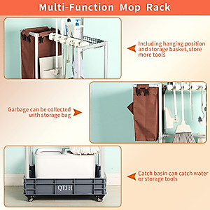 Janitorial cart Housekeeping cart Cleaning Cart on Wheels Housekeeping Caddy with Shelves
