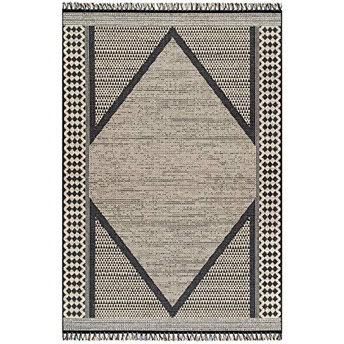 nuLOOM Nicole Modern Diamond Indoor/Outdoor Area Rug, 4 ft x 6 ft, Grey
