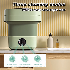 KERHAND Mini Laundry Washer for Cleaning Underwear/Socks,Foldable Portable Washing Machines for Travel,Easy to StoreTurbo Washer Designed to Be More Environmentally Friendly and Save Water (GRENN)