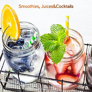 Showvigor 2 Pack Wide Mouth Mason Jars 16oz Glass Canning Jars with Detachable Airtight Lids for Preserving, Jam, Honey, Jelly, Wedding Favors, Sauces, Meal Prep, Overnight Oats, Salad, Yogurt