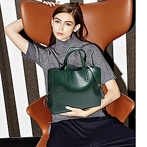 NICOLE&DORIS Tote Handbag Crossbody Bag Shoulder Bag Ladies Messenger Bag Purse PU Leather Green