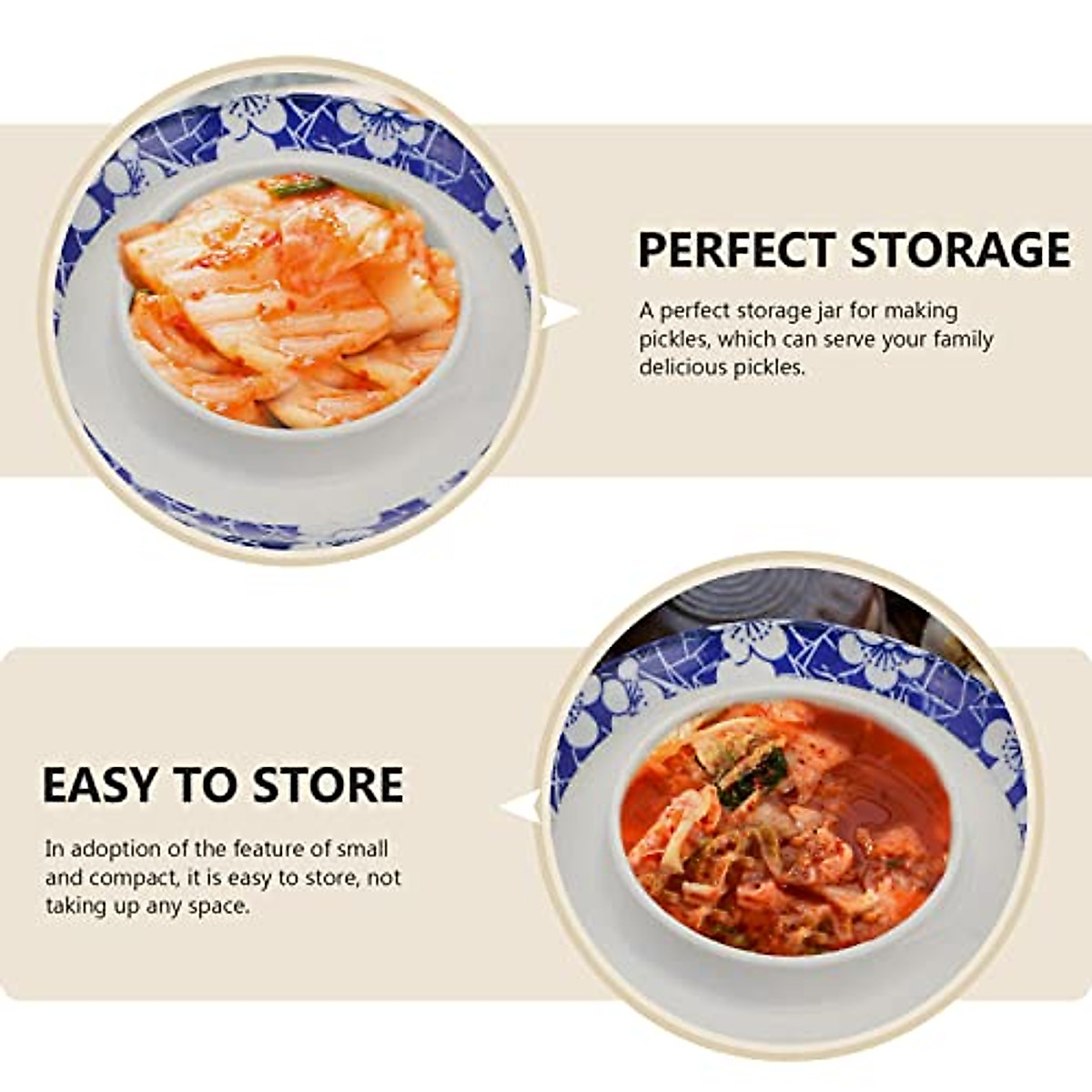 Vaguelly Ceramic Kimchi Jar Traditional Pickles Jar Pickles Storage Jar Ceramic Pickles Jar Home Storage Pot Food Storage Jar Kimchi Storage Jar Food Ceramic Canister Household Jar