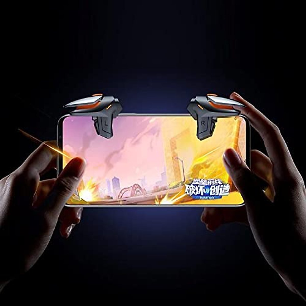 BoxWave Gaming Gear Compatible with Tecno Camon 17 - Touchscreen QuickTrigger Auto, Trigger Buttons Autofire Gaming Mobile FPS - Jet Black