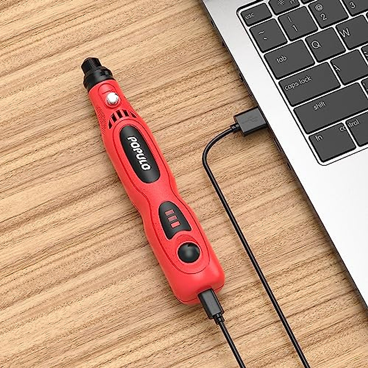 POPULO Mini Cordless Rotary Tool Portable 4V Jewelry Polishing Kit with 46 Pieces Rotary Accessory Kit, Max Speed Load up to15000 RPM,USB Charging,Engraving Pen,Polishing, Grinding, DIY Crafts