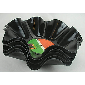 It's Our Earth, Inc. Set of 5 Record Bowls - Rock & Roll Music 1970s/80s Recycled Vinyl LPs