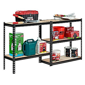 Edsal UR341472BLK Steel Storage Rack, 5 Adjustable Shelves, 3200 lb. Capacity, 72" Height x 34" Width x 14" Depth, Black