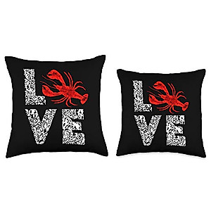 Cool Crawfish Crayfish Seafood Boil Mudbug Gifts River Cajun Crawfish Crayfish Seafood Crab Boils Ditch Bugs Throw Pillow, 18x18, Multicolor