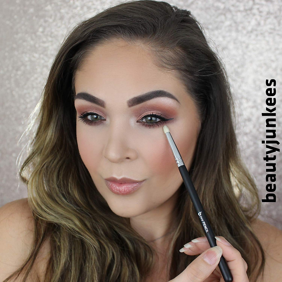 Pencil Eyeshadow Smudge Makeup Brush - Beauty Junkees Professional Eyeliner Smudger Make Up Brush, Small Soft Firm Pointed Natural Hair Bristles for Blending Eye Shadow Liner, Premium Quality