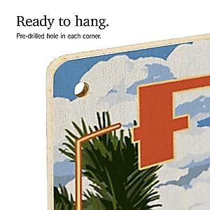 Lantern Press 6x9 Inch Wood Sign, Ready to Hang Wall Decor, Daytona Beach, Florida, Destinations Sign