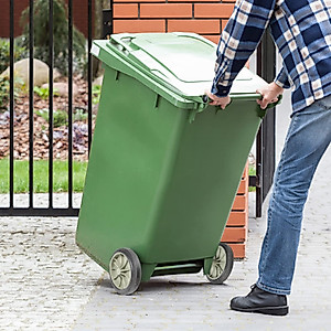 DOITOOL Garbage Can Replacement Wheels - Trash Can Wheels and Axle - Trash Garbage Bin Wheels Replacement for Garbage Can Outdoor,Garden Street Patio Trash Can (Wheel Color Random)