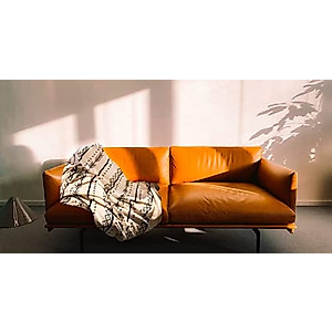 ANVI HOME Boho Throw Blanket Soft Warm Cozy Fuzzy Lightweight Decor Plush Blanket with Pompom for All Season for Dorm Room, Bed, Sofa, Couch, Chair, Gift, 50X60 Inch, Black White