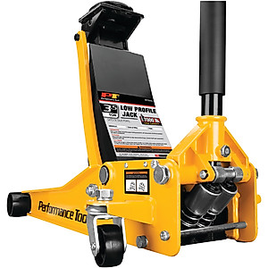Performance Tool W1645 Professional Low-Profile Swiveling Floor Jack, 3.5-Ton Capacity, Lift Range 3-1/2-Inch to 20-1/2-Inch