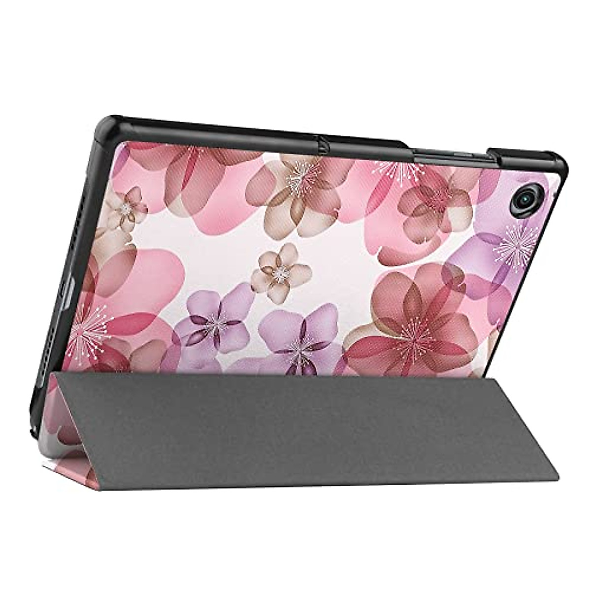 Ratesell Case Cover for Samsung Galaxy Tab A8 10.5-Inch 2022 (SM-X200/X205/X207), Shockproof Ultra Thin Lightweight Tri-Fold Stand Cover with Auto Wake/Sleep Flower