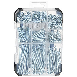TIMCO TRAY370 Countersunk Silver Woodscrews Tray-355pcs Mixed Tray