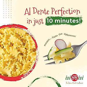 isiBisi Baby Mafalda Pasta - Mini Lasagna Noodles Made With Corn and Rice Flour - Authentic, Healthy Italian Pasta - Vegan, Non-GMO, Organic Artisanal Pasta in Bulk, Made in Italy (1.25 lb)