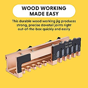 General Tools Woodworking Dovetail Jig - 12" Template Kit for Furniture & Wood Cabinet Making,Gold