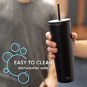 Simple Modern Insulated Tumbler with Lid and Straw | Iced Coffee Cup Reusable Stainless Steel Water Bottle Travel Mug | Gifts for Women Men Her Him | Classic Collection | 28oz | Blush