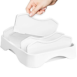 Simple Houseware Food Container Lid Organizer, Adjustable Dividers Lids Storage, 10''x8'', White