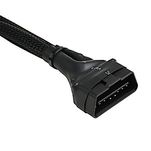 iKKEGOL 30cm 16 Pin OBD2 OBDII J1962 Y Cable Cord Splitter Extension 1x Male to 2X Female Braid Connector 12"