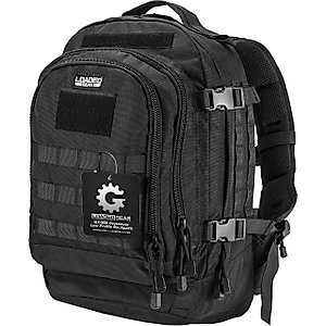 Barska BI12612 Loaded Gear GX-500 Crossover Tactical Padded Backpack with Waist Belt, Black, Small