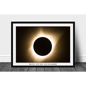 Celestial Photography Print (Not Framed) Picture of Total Solar Eclipse at Totality Sun Moon Wall Art Science Nature Decor (5" x 7")