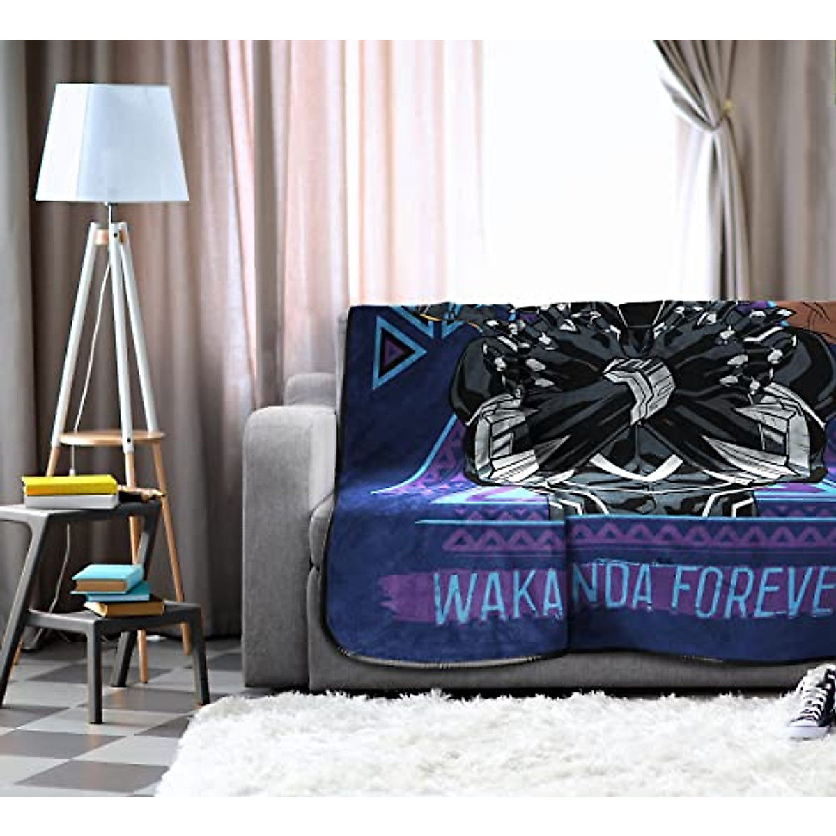 Marvel Black Panther Wakanda Forever Blanket - Measures 60 x 90 inches, Kids Bedding Features Shuri & Okoye - Fade Resistant Super Soft Fleece (Official Product)