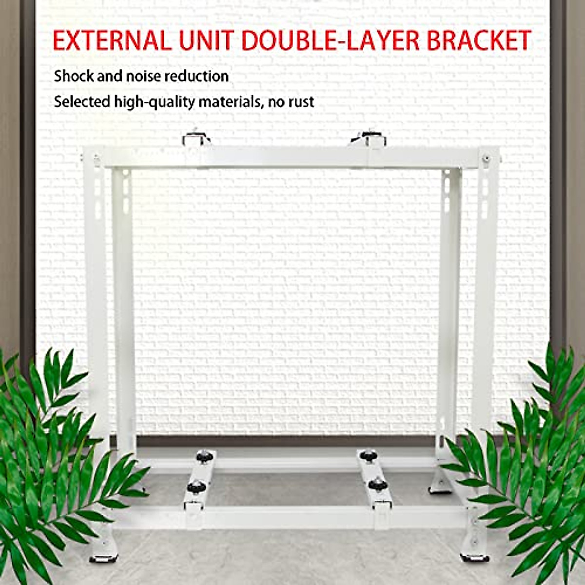 FANOYA Mini Split Stand, Double Levels Ground Stand, for Mini Split Air Conditioners Heat Pump System, Heavy Duty Condenser Stand, Ductless Mini Split Bracket