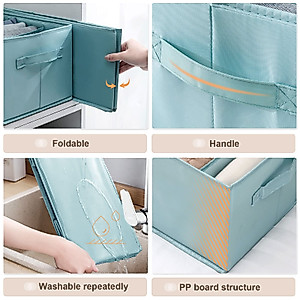 GWSNIO 2PCS Wardrobe Clothes Organizer Jeans Storage, Foldable Closet Organizer Storage Box with Handle for Jeans T-shirt Pants Sweater Kids Clothes Drawer Dividers