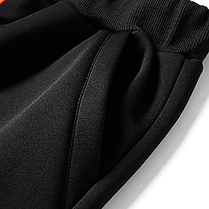WOCACHI Mens Patchwork Tracksuit Xmas Black Red White Color Block Hooded Sweatshirt Drawstring Sweatpants Sets Zipper Jackets Sports Suit 2022 Summer Outdoor Under 20 Dollars 2PCS Sets