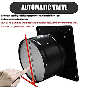 RLOZUI Exhaust Fan, 8 Inch 500 CFM Wall Mounted Vent Fans,Exhaust Shutter Fan for Bathroom Attic Kitchen Window Basement 110V 80W (8 inch, Black)