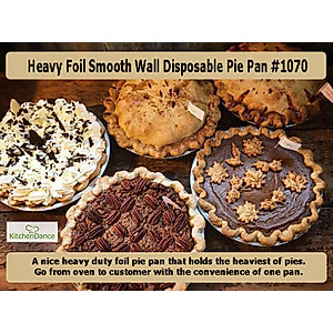 KitchenDance Disposable Heavyweight Aluminum Foil Round Baking Pan, 1070, Silver, 36 Ounces