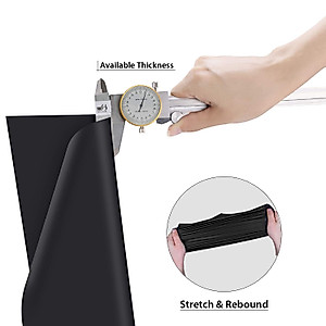 HTVRONT Black Heat Transfer Vinyl Roll - 12" x 12ft Black Iron on Vinyl, Clothing Heavy Duty Black HTV Vinyl, Easy to Cut & Weed