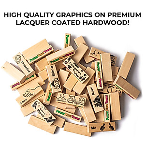 Power Hour Tower Party Game - Stacking Wooden Block for Adult Group Fun - Makes a Great Gift and Hilarious Activity