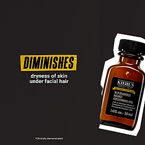 Kiehl's Grooming Solutions Nourishing Beard Grooming Oil, Lightweight Men's Beard Oil, with Essential Oils & Pracaxi Oil, Non-Greasy Feel, for All Skin Types, Paraben-free, 1 fl oz