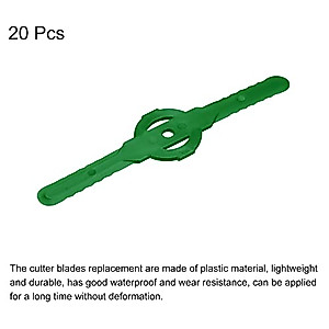 uxcell String Trimmer Head Blades Replace, 20Pcs Plastic Cutter Blades Replacement Lawn Mower Weed Blades Accessories for Cordless Grass Trimmer, Green