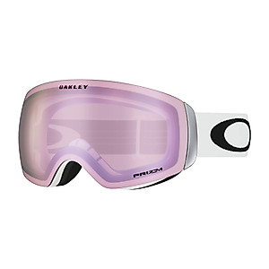 Oakley Flight Deck XM Snow Goggle (Matte White Frame/Prizm HI Pink Iridium Lens) with Large Goggle Soft Case