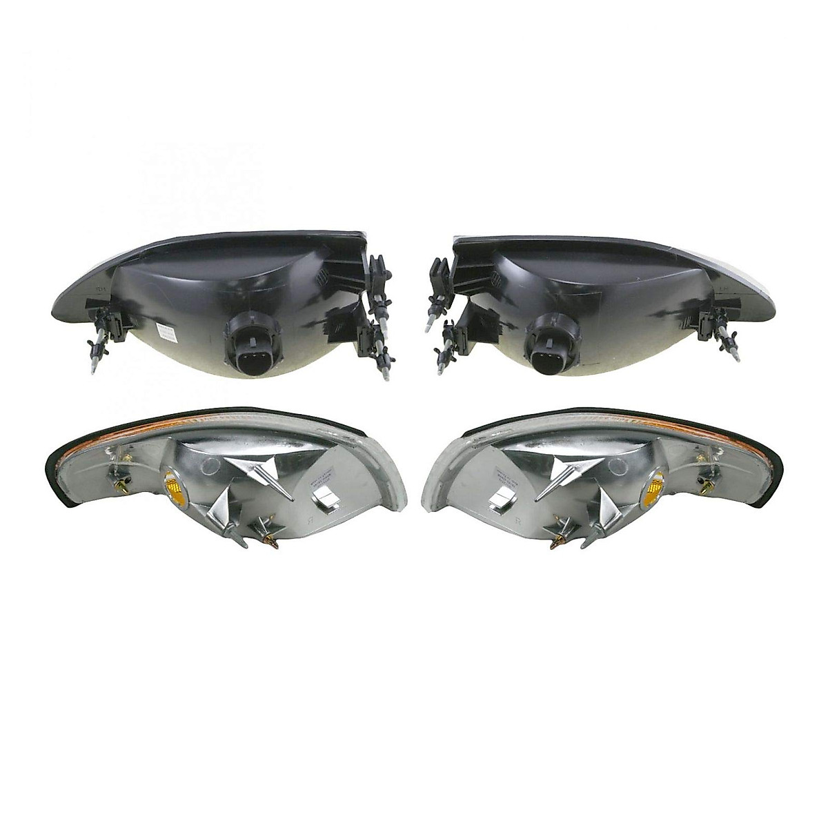 Headlights & Parking Corner Lights Left & Right Pair Set for 94-98 Ford Mustang