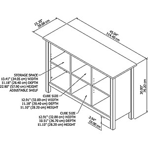 Bush Furniture Mayfield 6 Cube Bookcase in Shiplap Gray/White - Engineered Wood