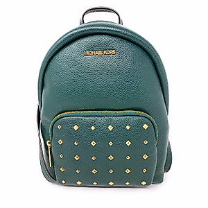 MICHAEL KORS ERIN MEDIUM BACKPACK PEBBLED LEATHER RACING GREEN STUDS