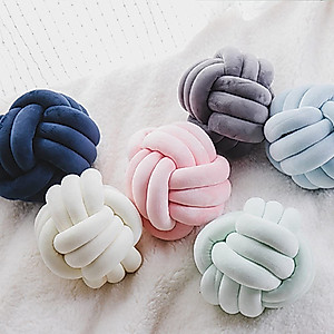 Knot Pillow Ball Round Cushion Pillows, Children Room Decoration Plush Toys Calming Stress Relief Toy (Dark Blue,11in/28cm)