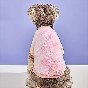 Moorfowl 2 Pack Gradient Dog Plush Sweater for Small Dogs Warm Soft Cat Fleece Pullover Sweater Winter Thickening Coat Sweatshirt Puppy Clothes for Cold Weather (Medium(Back 11.8",Chest 15.7"))