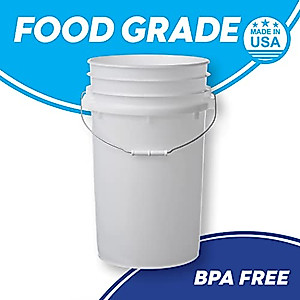 Hudson Exchange Car Wash, Dust Collector & General Use 7 Gallon Bucket with Red Lid, HDPE, Natural