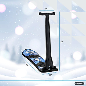 Superio 2 Pack, Kids Snow Scooter, Ski Scooter, Snowboard, Snow Sled, Sledge Folding Sliding Ski Snowboard with Grip Handle